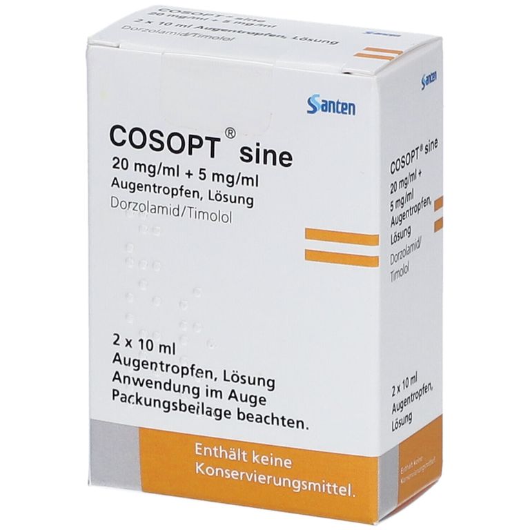 COSOPT sine 20 mg/ml + 5 mg/ml Augentropfen Lösung 2x10 ml mit dem E ...