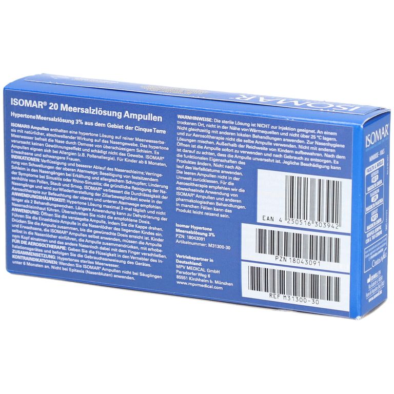ISOMAR Hypertone Meersalzlösung 3% Ampullen 20 St - Shop Apotheke