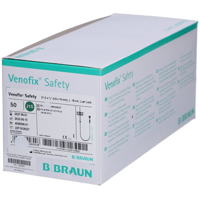 B. Braun Venofix® Safety 21G 0,8 x 19 mm Luer Lock 50 St - Shop Apotheke