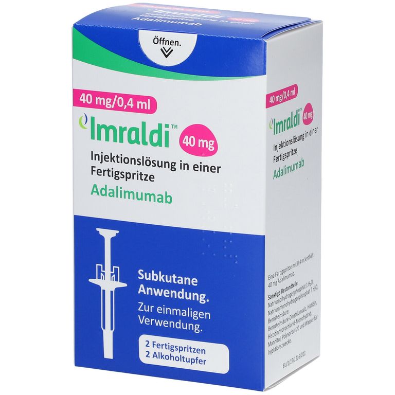 IMRALDI 40 mg/0,4 ml Inj.-Lösung i.e.Fertigspritze 2 St mit dem E ...