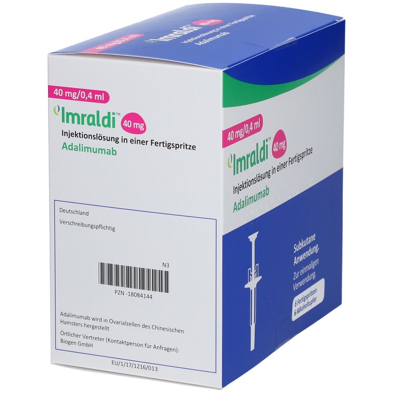 IMRALDI 40 mg/0,4 ml Inj.-Lösung i.e.Fertigspritze 6 St mit dem E ...