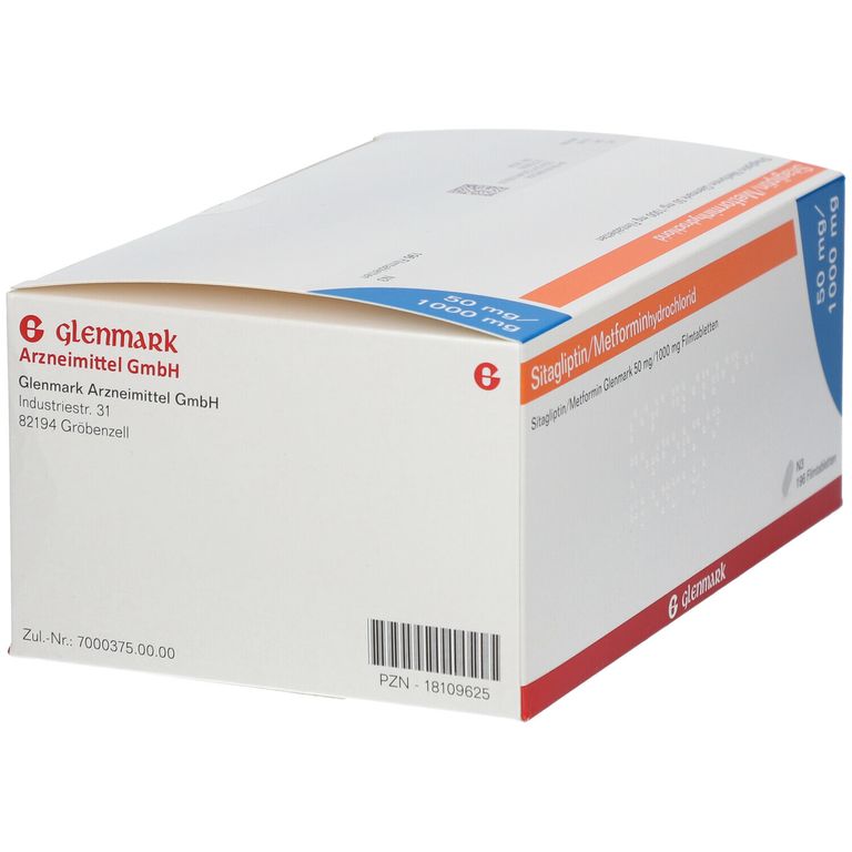 SITAGLIPTIN/Metformin Glenmark 50 mg/1000 mg FTA 196 St mit dem E ...