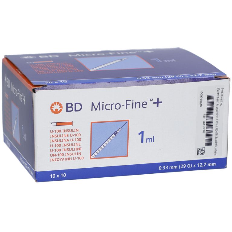 BD Micro-Fine+® Insulinspritzen 1 ml U-100 0,33 x 12,7 mm 100x1 ml ...