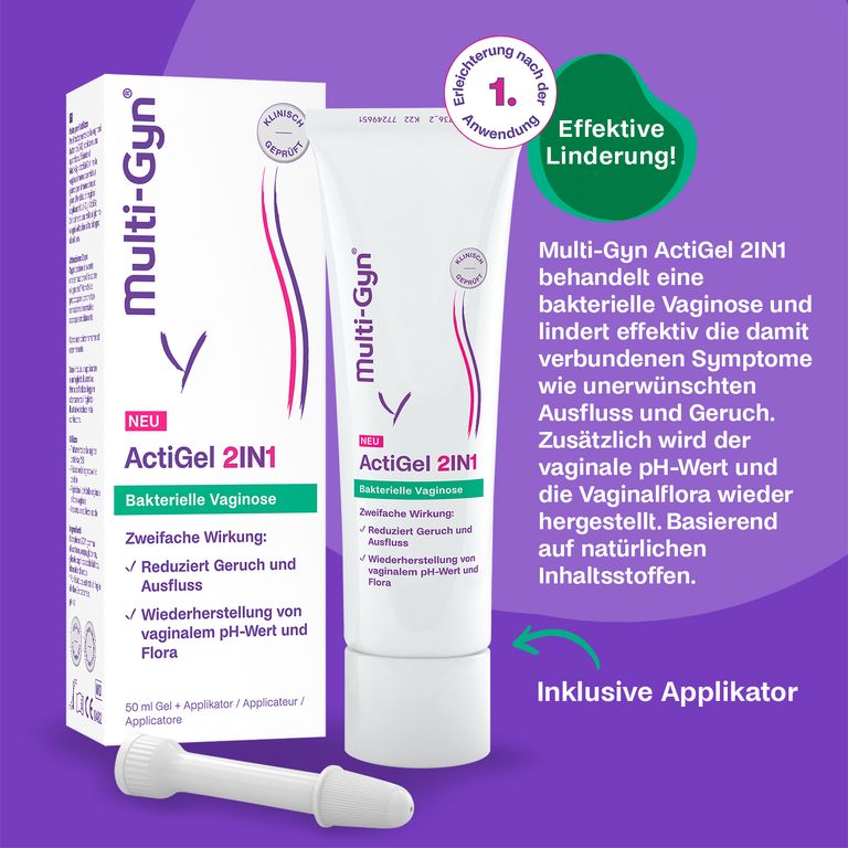Multi-Gyn ActiGel 2IN1 – Vaginalgel zur schnellen Behandlung von bakterieller Vaginose 50 ml ...