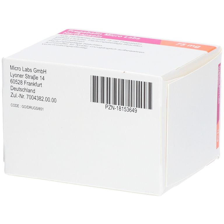 PREGABALIN Micro Labs 75 mg Hartkapseln 100 St mit dem E-Rezept kaufen ...