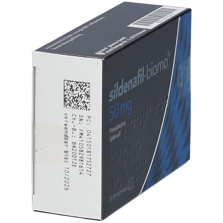 SILDENAFIL-biomo 50 mg Filmtabletten 12 St mit dem E-Rezept kaufen - Shop Apotheke