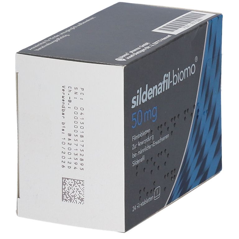 SILDENAFIL-biomo 50 mg Filmtabletten 24 St mit dem E-Rezept kaufen - Shop Apotheke