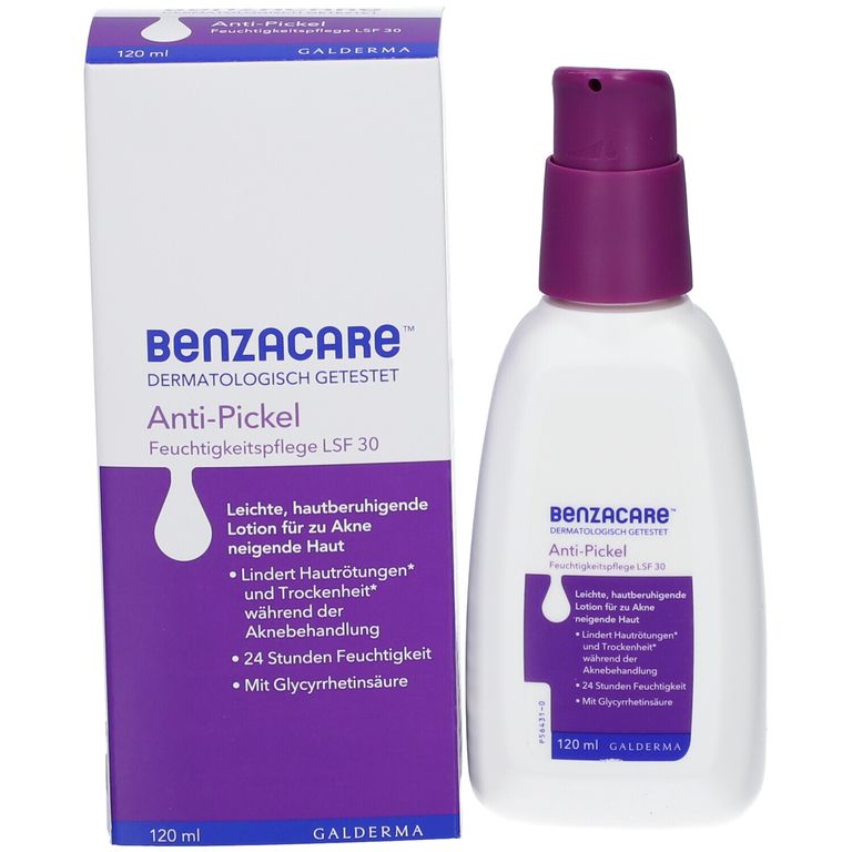 BENZACARE™ Anti-Pickel Feuchtigkeitspflege LSF 30 120 ml - SHOP APOTHEKE