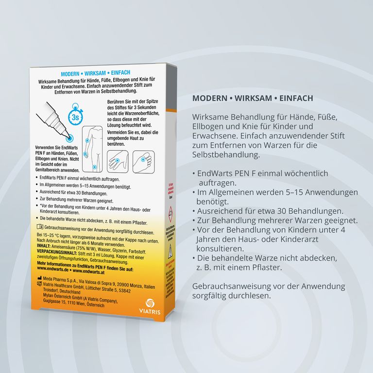 EndWarts PEN F: Warzen entfernen, Warzenentferner mit Ameisensäure, zur ...