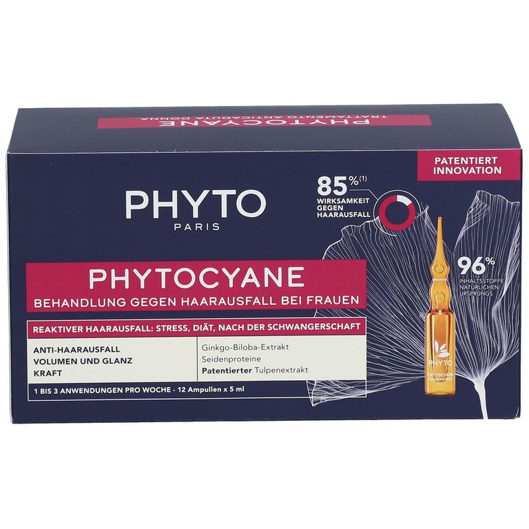 PHYTO Paris PHYTOCYANE In&Out Anti-Haarausfall-Kur für Frauen 12x5 ml ...