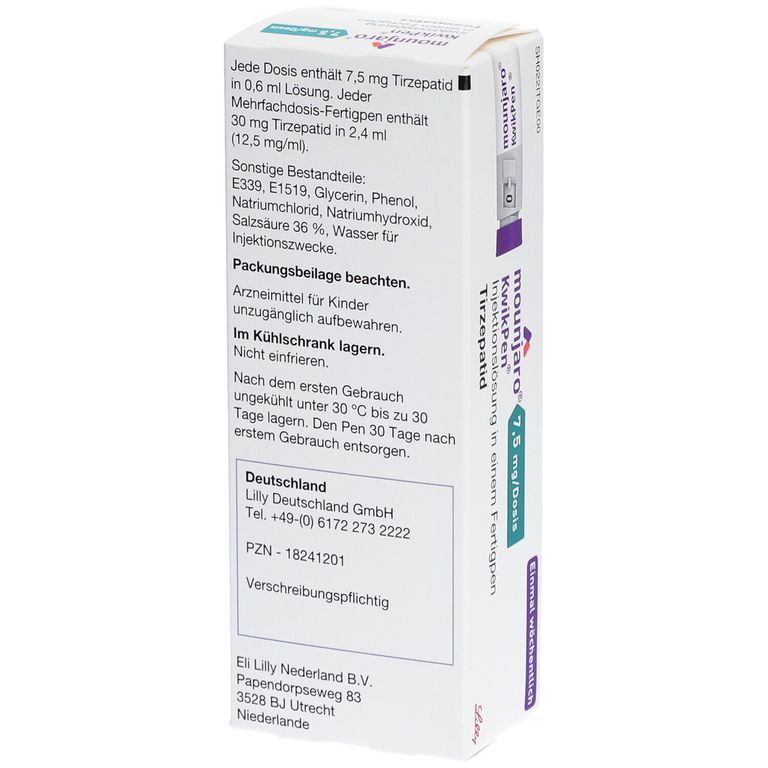 MOUNJARO 7,5 mg/Dosis KwikPen Inj.-Lsg.Fertigpen 1 St mit dem E-Rezept ...