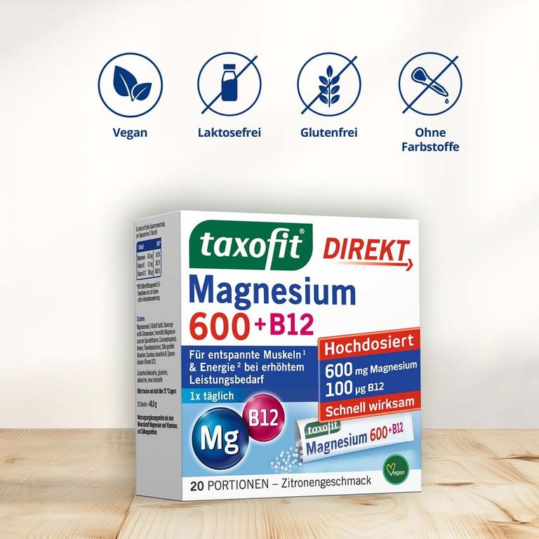 taxofit® Direkt Magnesium 600 + B12 20 St - Shop Apotheke