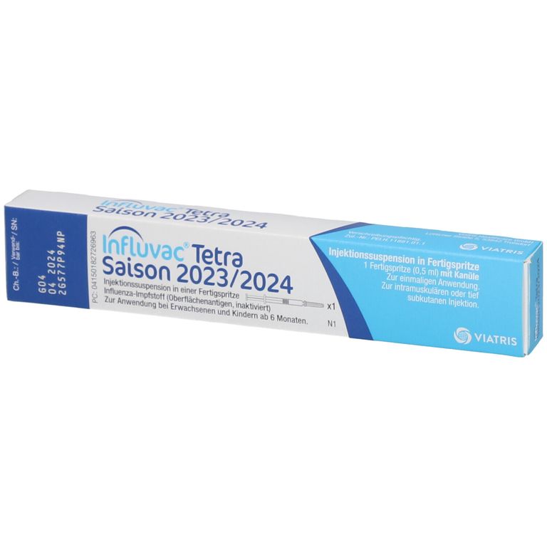 INFLUVAC Tetra 2023/2024 Inj.-Susp.F.-Sp.mit Kan. 0,5 ml mit dem E ...