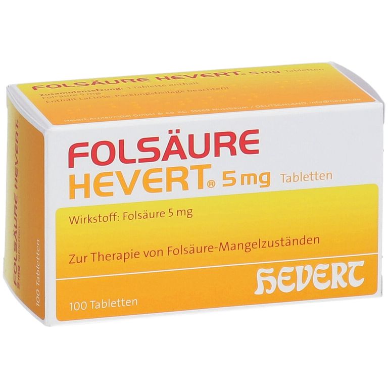 FOLSÄURE HEVERT® 5 mg 100 St - Shop Apotheke