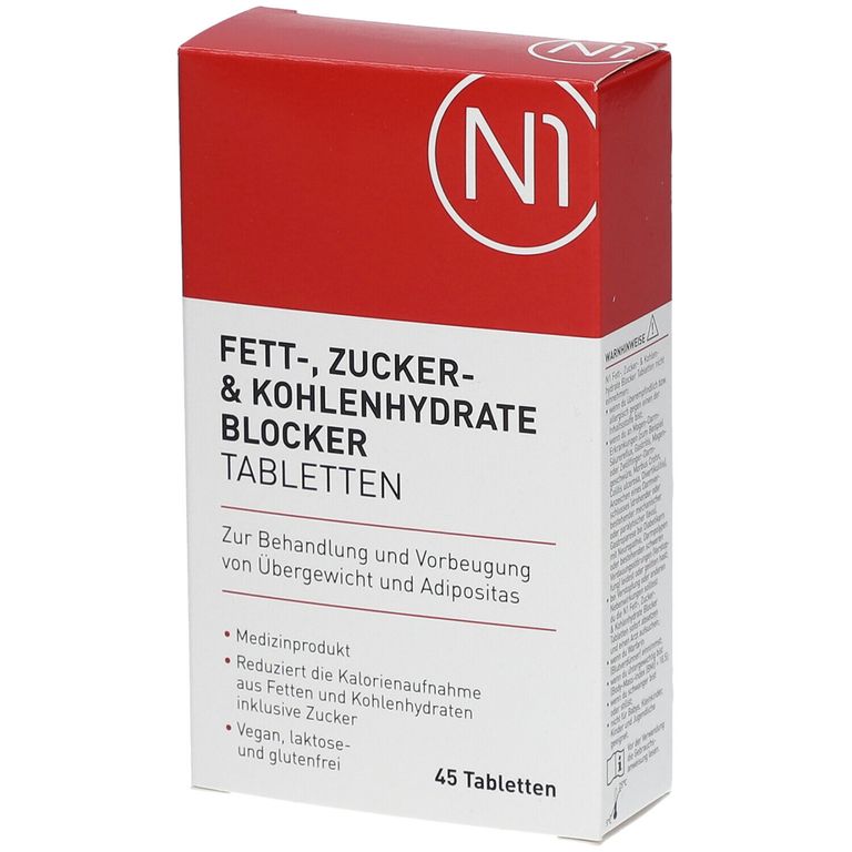 N1 Fettblocker zum Abnehmen - blockt auch Kohlenhydrate & Zucker 45 St ...