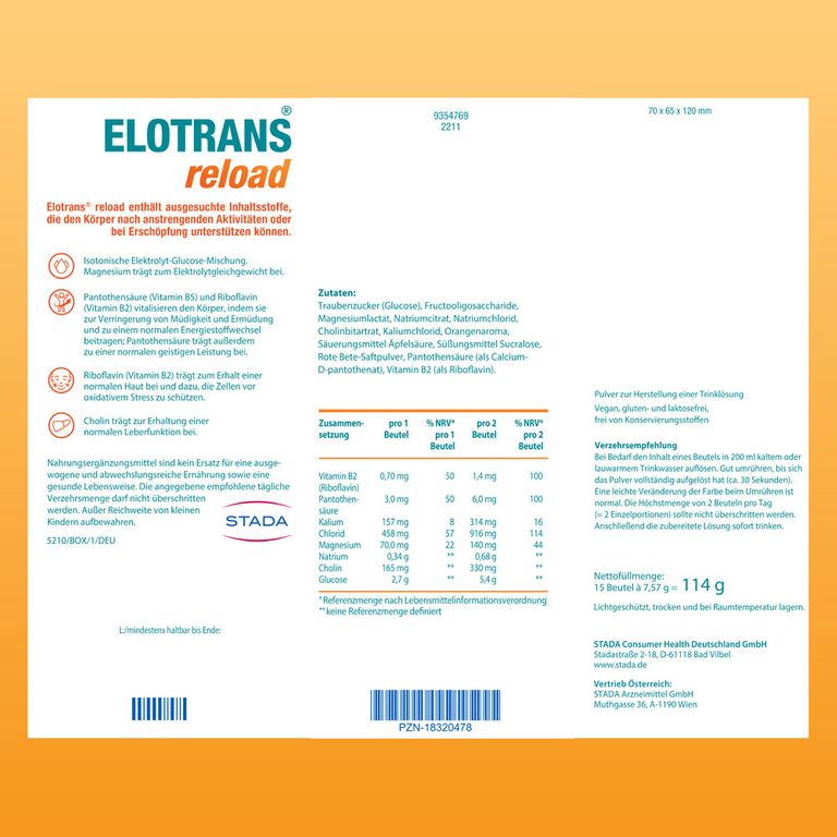 Elotrans® reload – Veganes Trinkpulver – nach anstrengenden Aktivitäten ...