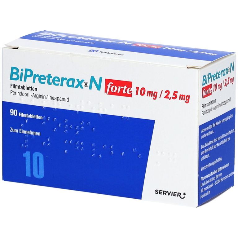 BIPRETERAX N forte 10 mg/2,5 mg Filmtabletten 90 St mit dem E-Rezept ...