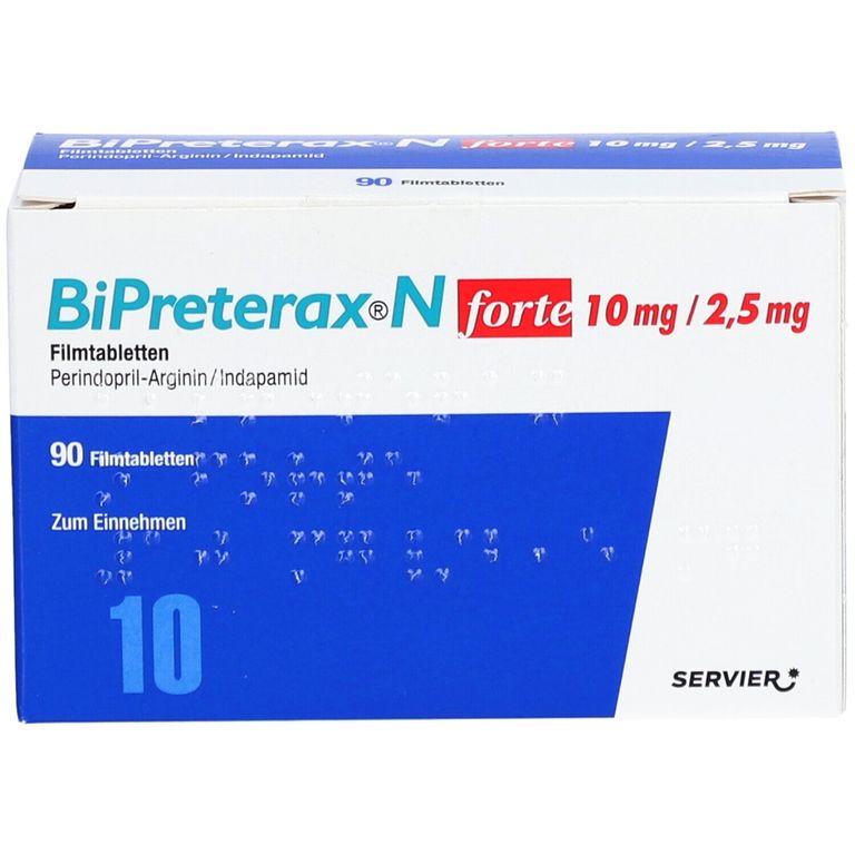 BIPRETERAX N forte 10 mg/2,5 mg Filmtabletten 90 St mit dem E-Rezept ...