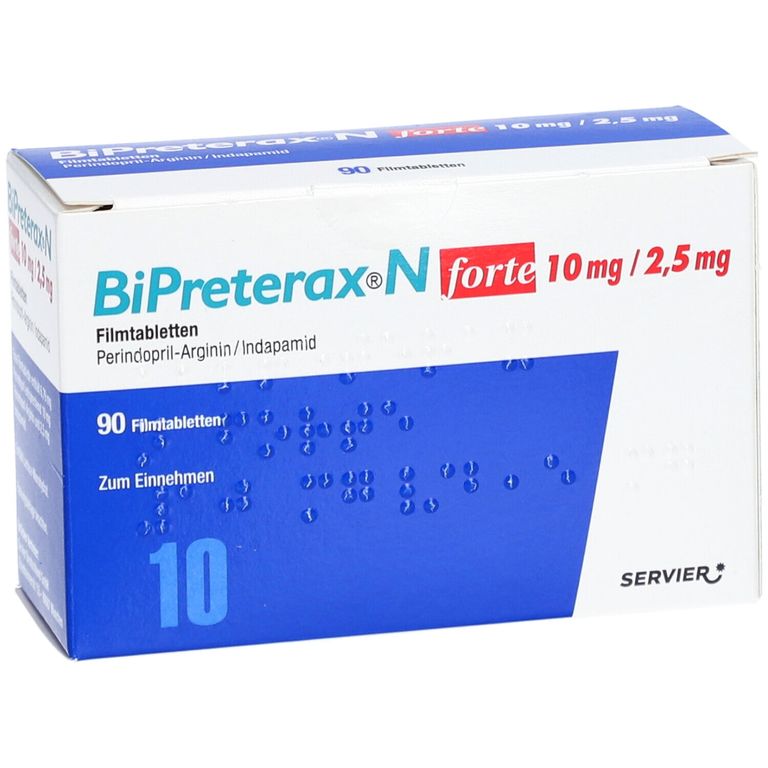 BIPRETERAX N forte 10 mg/2,5 mg Filmtabletten 90 St mit dem E-Rezept ...