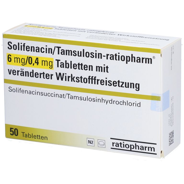 Solifenacin/Tamsulosin-ratiopharm® 6 mg/0,4 mg 50 St mit dem E-Rezept ...