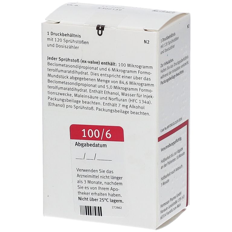 LUFORBEC 100 µg/6 µg 120 Hub Dosieraerosol 1 St mit dem E-Rezept kaufen ...