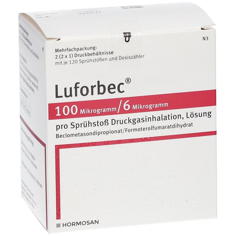 LUFORBEC 100 µg/6 µg 120 Hub Dosieraerosol 2 St mit dem E-Rezept kaufen ...