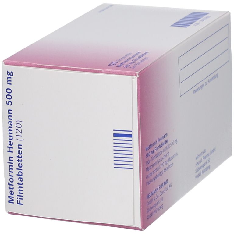 METFORMIN Heumann 500 mg Filmtabletten 120 St mit dem E-Rezept kaufen - Shop Apotheke