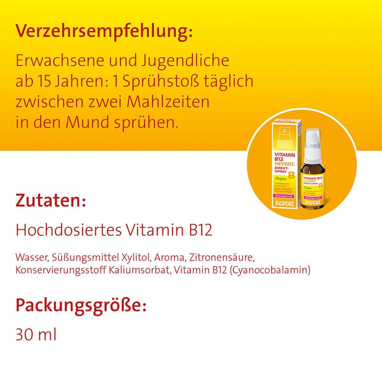VITAMIN B12 HEVERT DIREKT-SPRAY 30 ml - Shop Apotheke