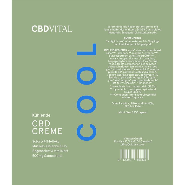 CBD VITAL kühlende CBD Creme 120 ml - Shop Apotheke