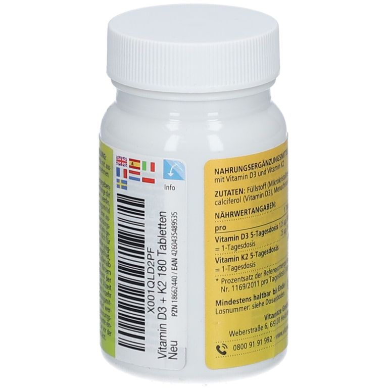 Vitamaze® Vitamin D3 5.000 I.E. + K2 180 St - Shop Apotheke