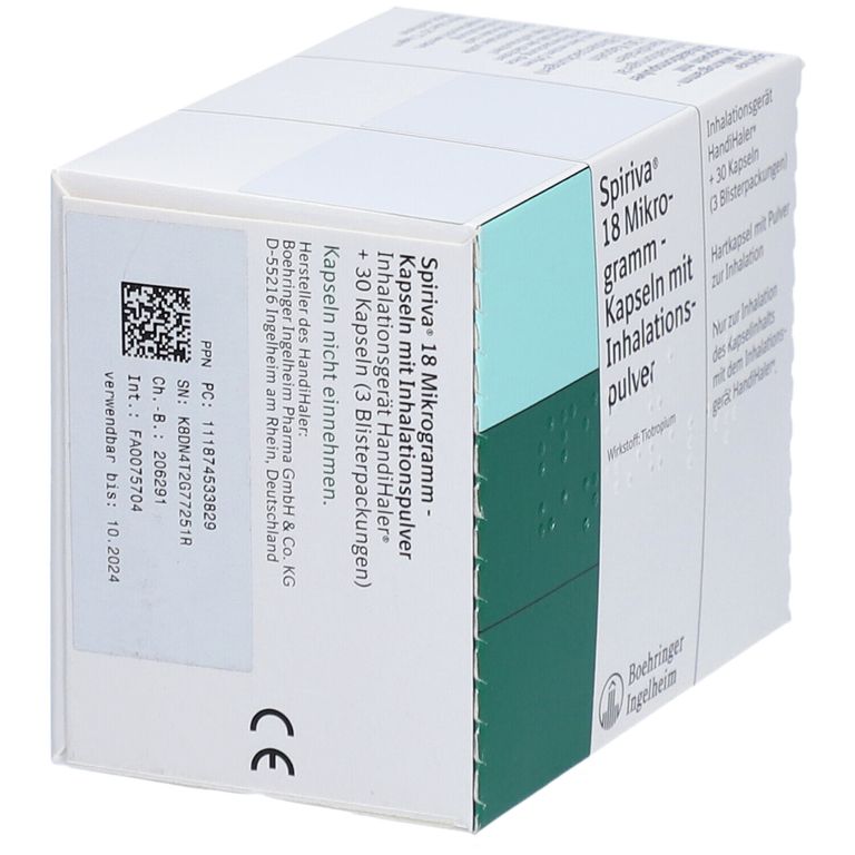 SPIRIVA 18 µg Hartkaps.m.Plv.z.Inhalat.+HandiHaler 30 St mit dem E ...