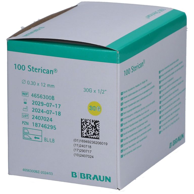 STERICAN Einmalkanüle 30 G 12 mm 100 St - Shop Apotheke