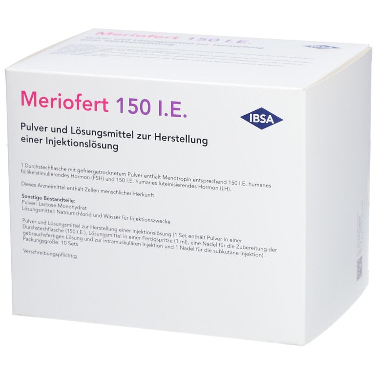 MERIOFERT 150 I.E. Plv.u.Lsm.z.H.e.Injektionslsg. 10 St mit dem E ...