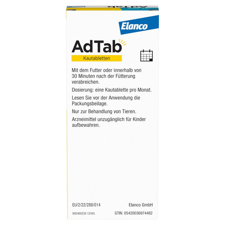 AdTab Kautabletten für Katzen über 2 bis 8 kg gegen Zecken und Flöhe ...