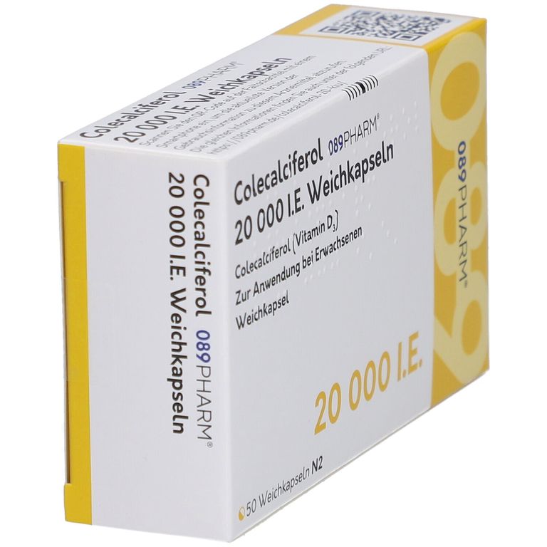 COLECALCIFEROL 089PHARM 20.000 I.E. Weichkapseln 50 St mit dem E-Rezept kaufen - Shop Apotheke