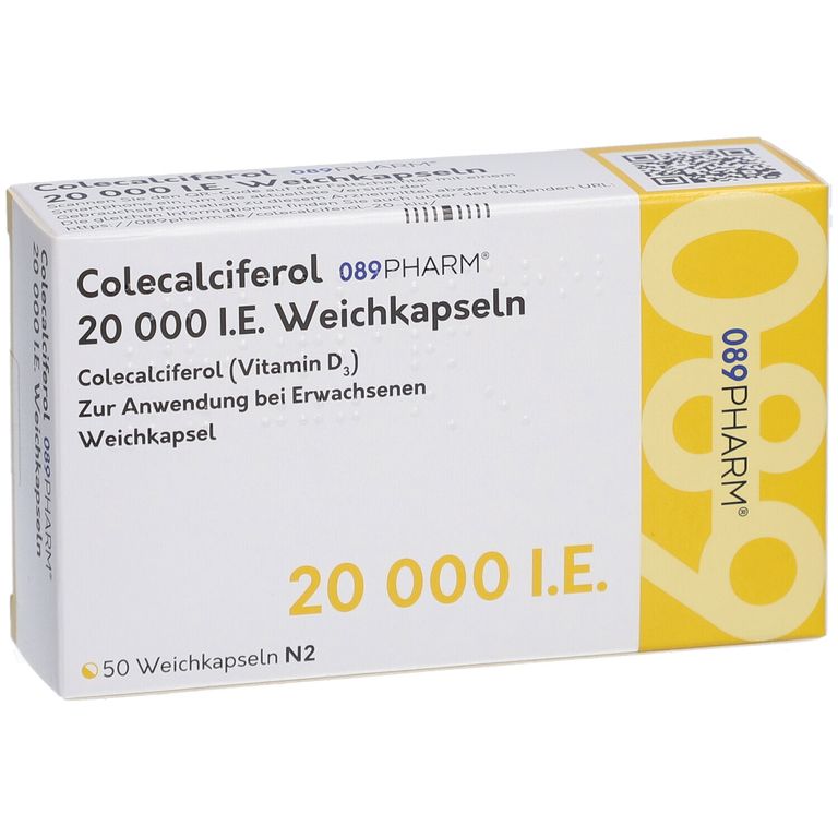COLECALCIFEROL 089PHARM 20.000 I.E. Weichkapseln 50 St mit dem E-Rezept ...