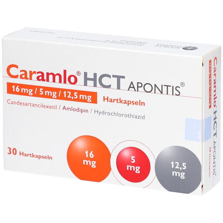 CARAMLO HCT APONTIS 16 mg/5 mg/12,5 mg Hartkaps. 30 St mit dem E-Rezept ...