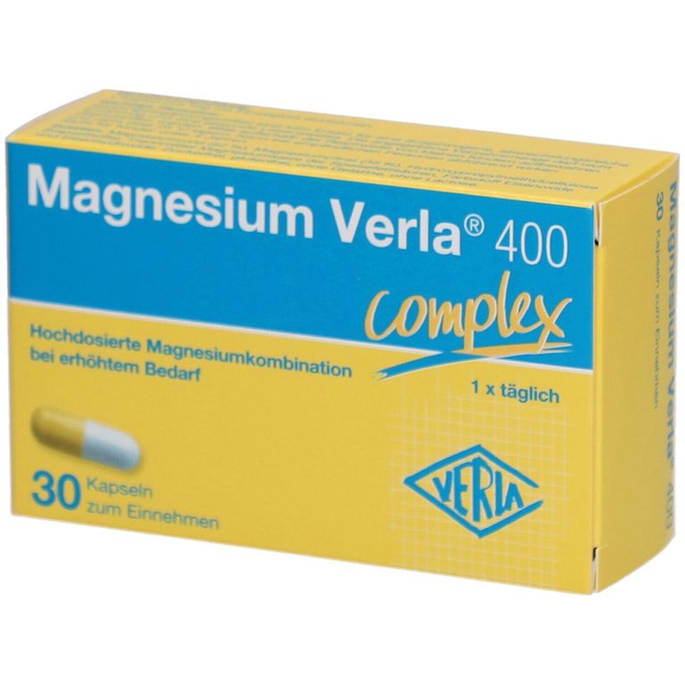 Verla-Pharm Magnesium Verla® 400 Kapseln Hochdosiertes Magnesium 30 St ...