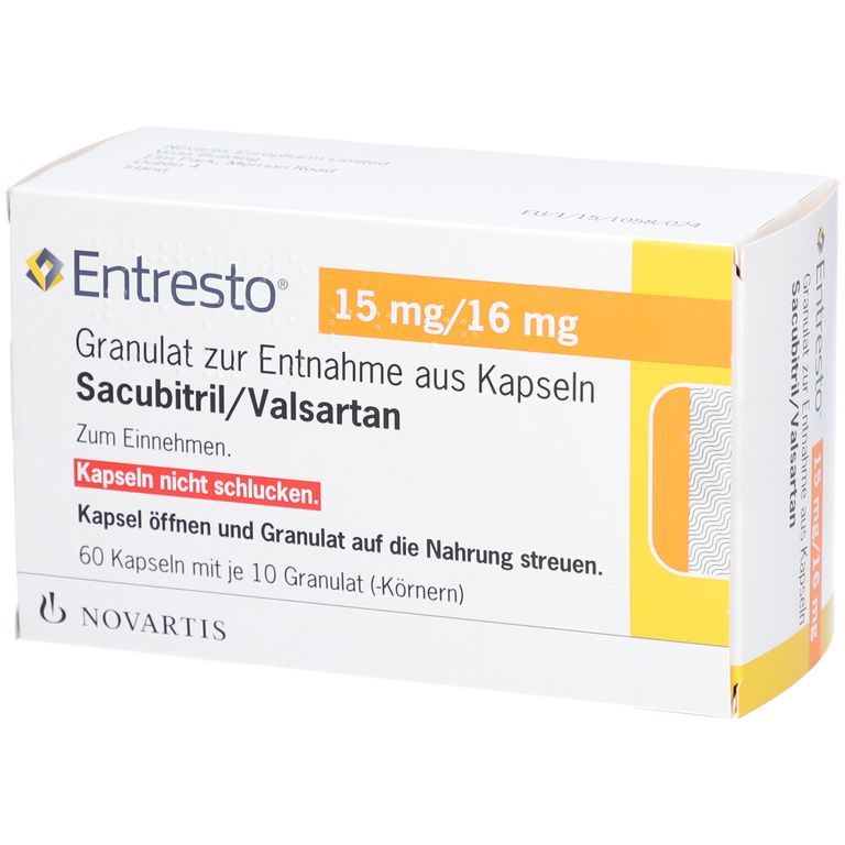 ENTRESTO 15 mg/16 mg Gran.z.Entnahme aus Kaps. 60 St mit dem E-Rezept ...