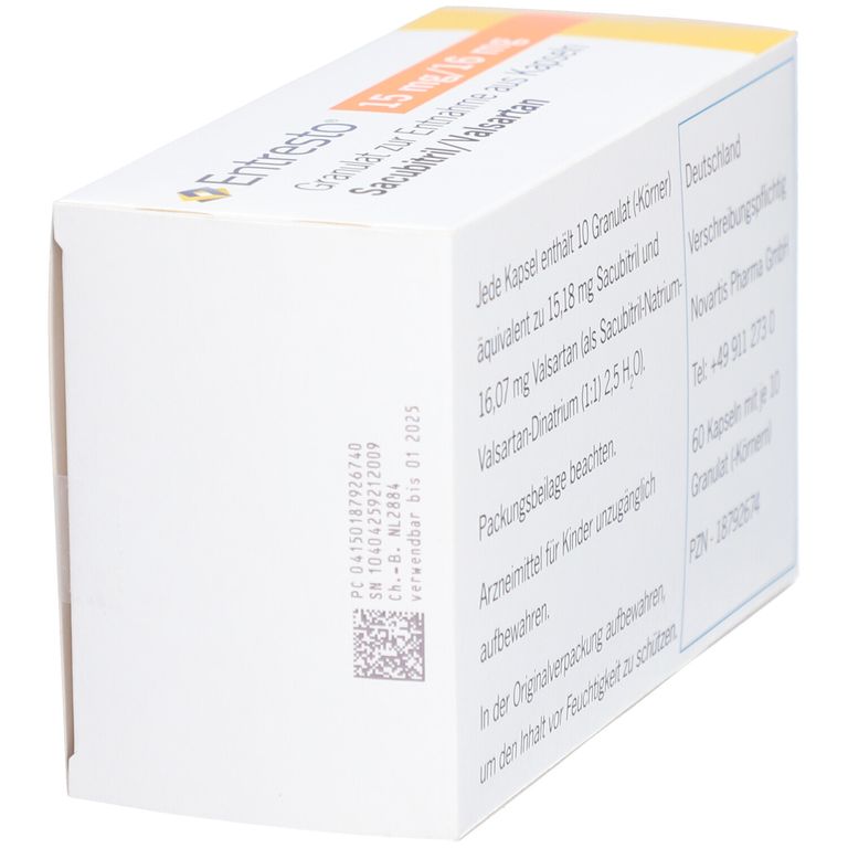 ENTRESTO 15 mg/16 mg Gran.z.Entnahme aus Kaps. 60 St mit dem E-Rezept ...