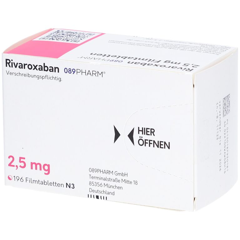 RIVAROXABAN 089PHARM 2,5 mg Filmtabletten 196 St mit dem E-Rezept ...
