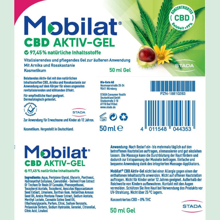 Mobilat® CBD Aktiv-Gel: Vitalisierendes und pflegendes Gel zur ...