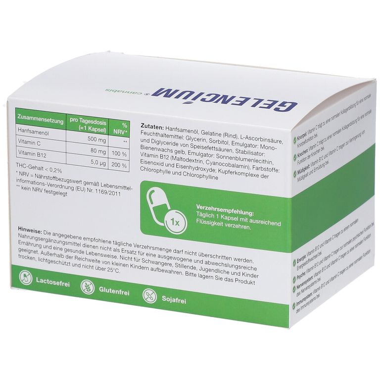 GELENCIUM® Cannabis Plus Kapseln mit Vitamin B12 90 St - Shop Apotheke