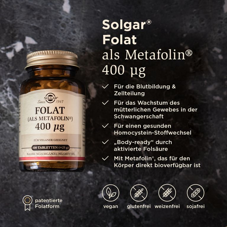 SOLGAR® Folat 400 µg 100 St - Shop Apotheke