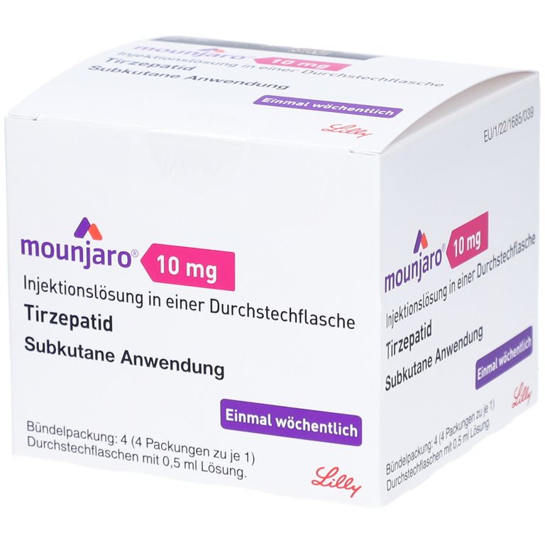MOUNJARO 10 mg Injektslösung i.e.Durchstechflasche 4 St mit dem E ...
