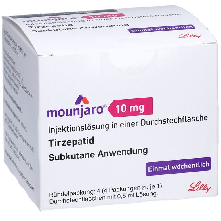 MOUNJARO 10 mg Injektslösung i.e.Durchstechflasche 4 St mit dem E ...