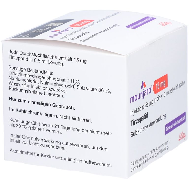 MOUNJARO 15 mg Injektionslösung i.e.Dsfl. 4 St mit dem E-Rezept kaufen ...