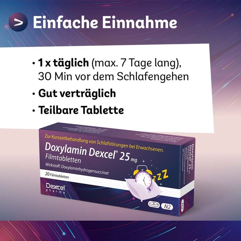 Doxylamin Dexcel® 25 mg Filmtabletten, kurzzeitige Hilfe bei ...