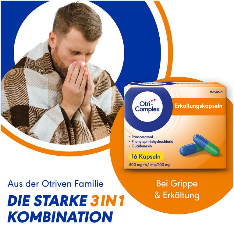 OtriComplex Erkältungskapseln 500 mg Paracetamol, 6,1 mg ...