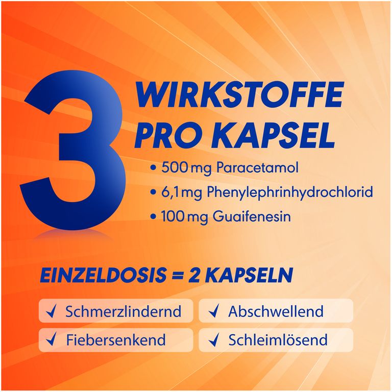 OtriComplex Erkältungskapseln 500 mg Paracetamol, 6,1 mg ...